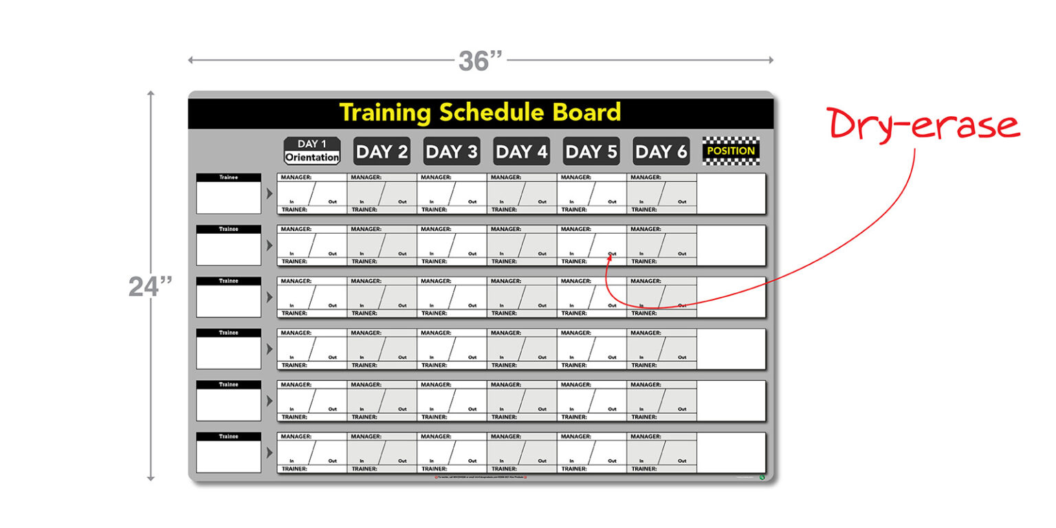 Training Schedule Board - Alco Products