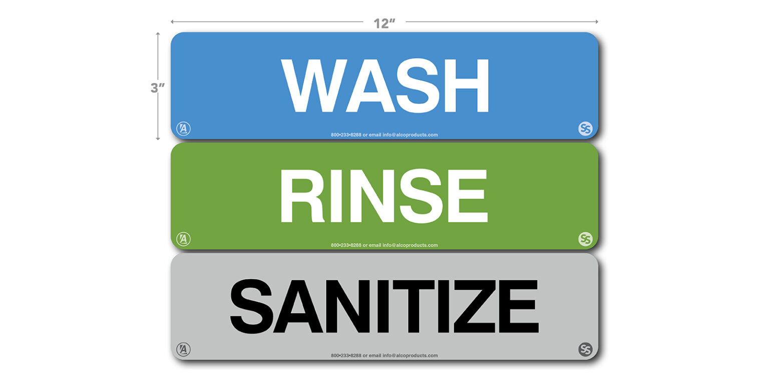 3 Compartment Sink Decals for Sink Interior - Alco Products