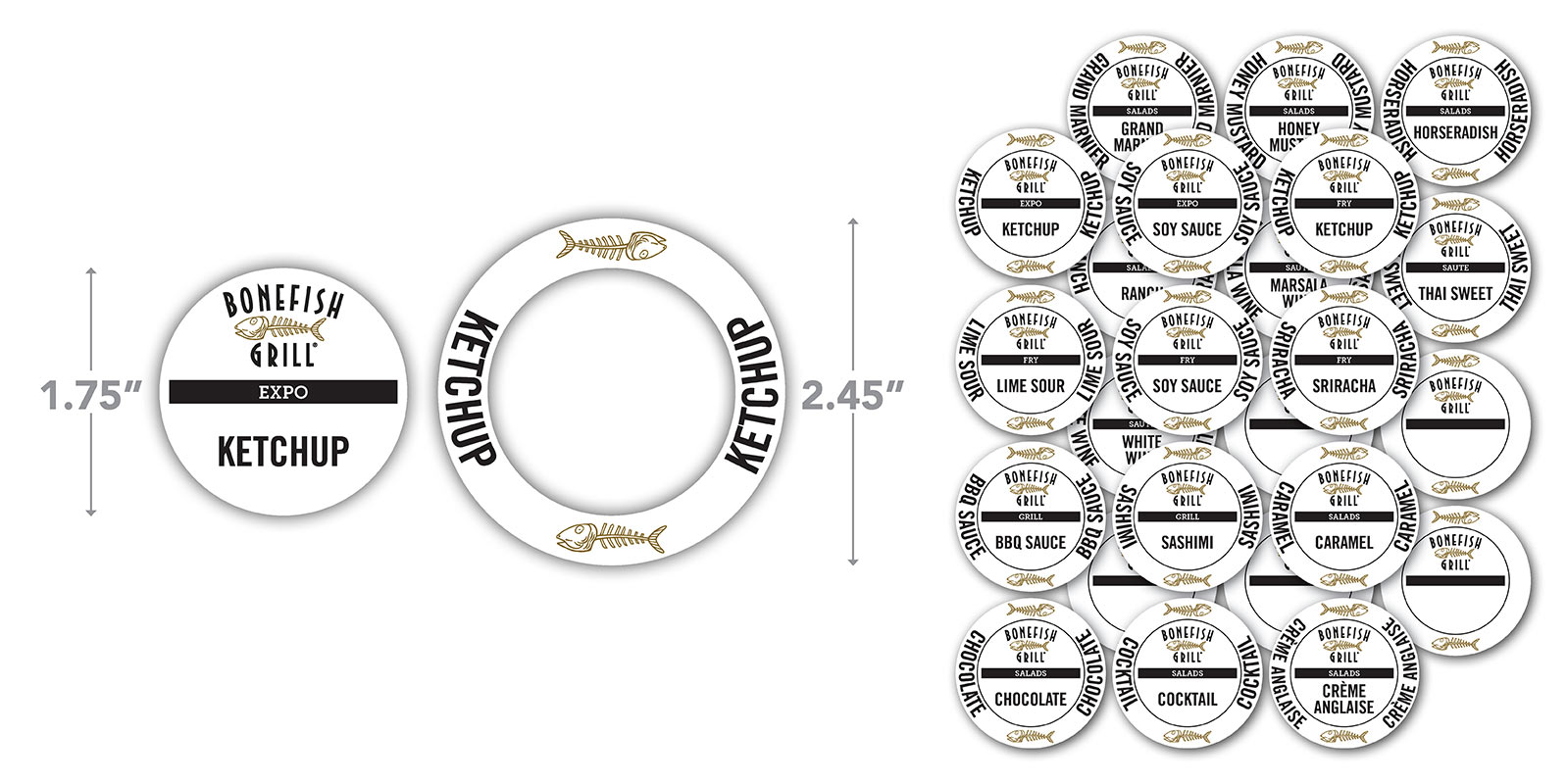 Bonefish Squeeze Bottle Label Set - Large - Alco Products