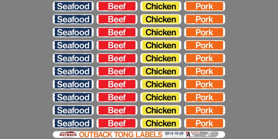 Outback Tong Labels - Alco Products