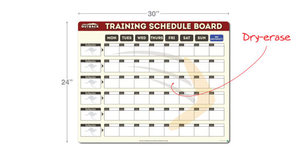 Outback Training Schedule Board - Alco Products