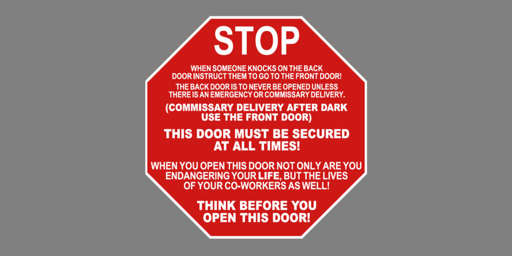 Captain D's Back Door Sign - Alco Products