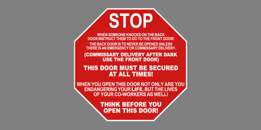 Captain D's Back Door Sign - Alco Products