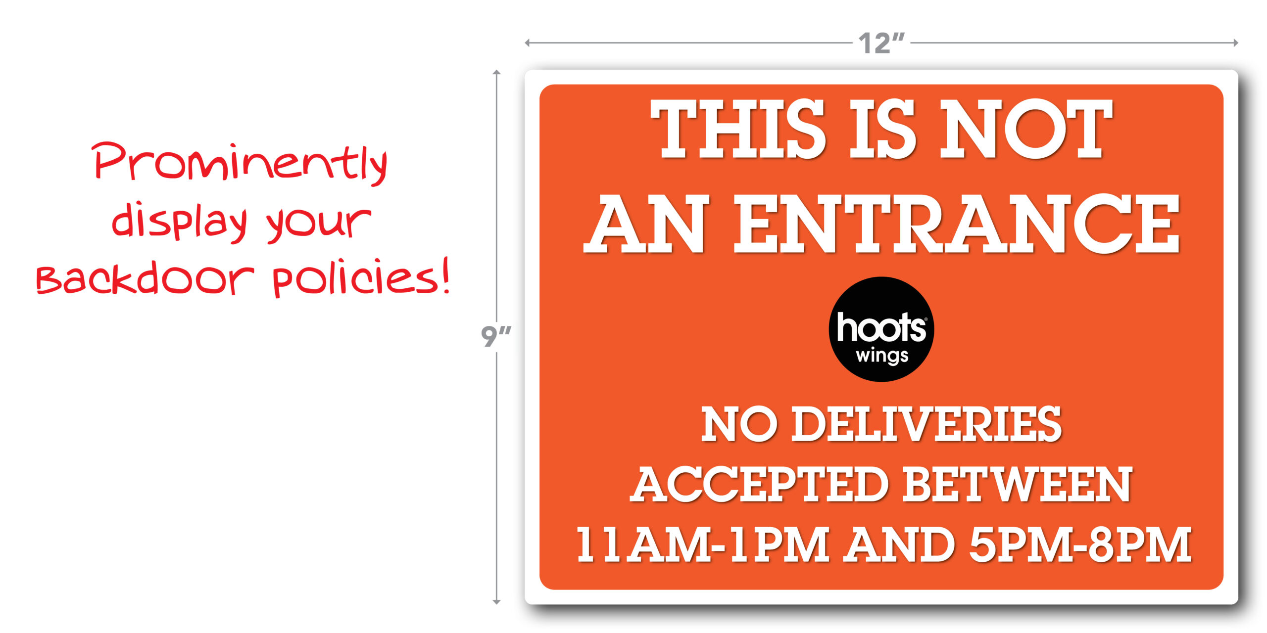 HOOTS No Deliveries Sign - Alco Products