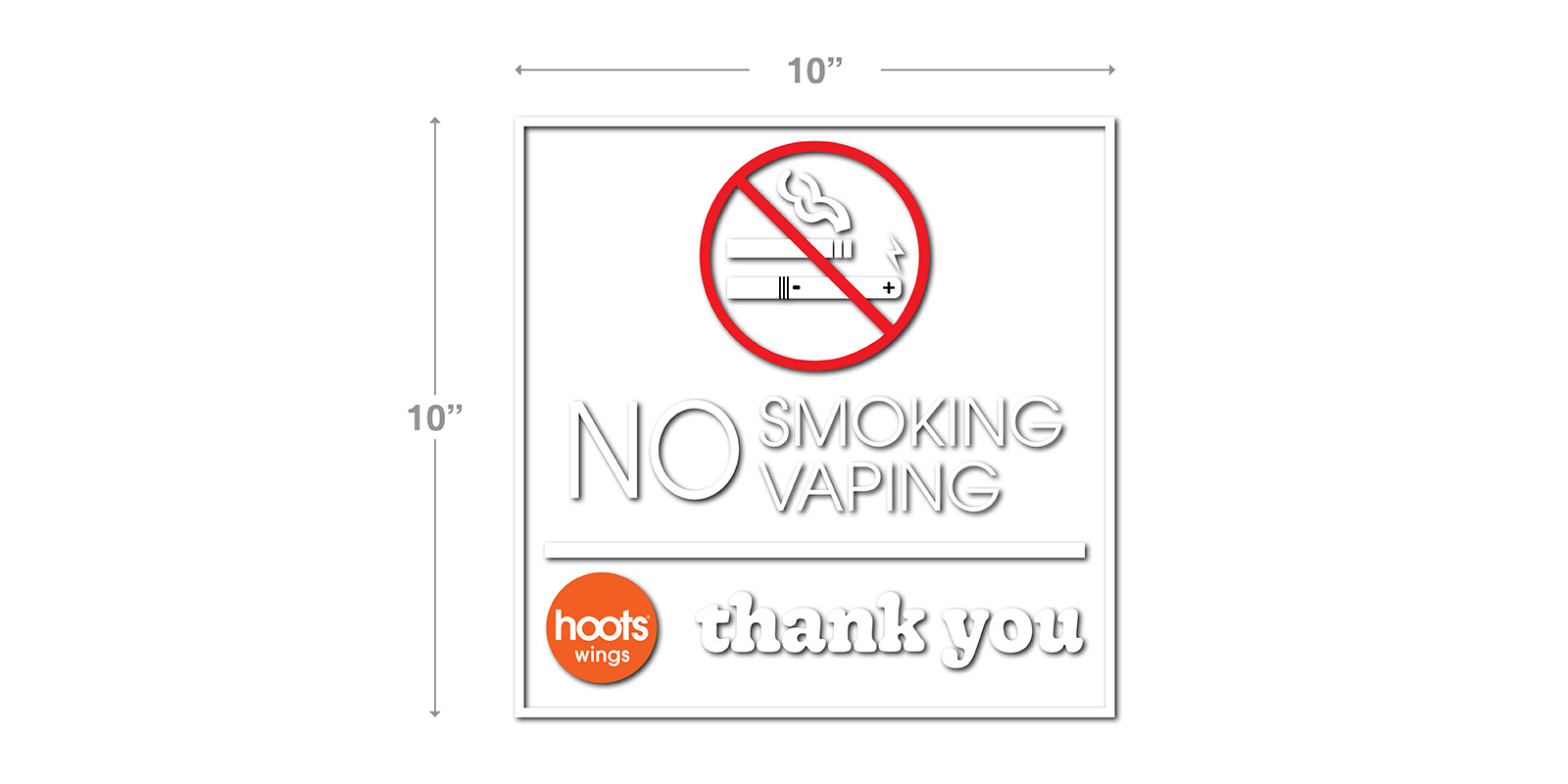 HOOTS No Smoking or E-Cigs Decal - Alco Products