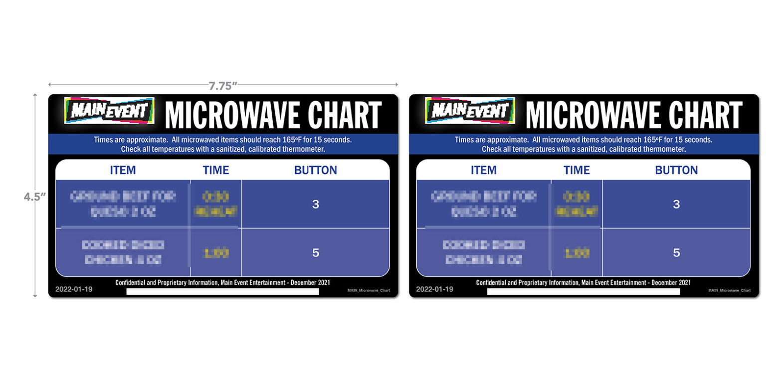 MAIN EVENT Microwave Chart - Alco Products