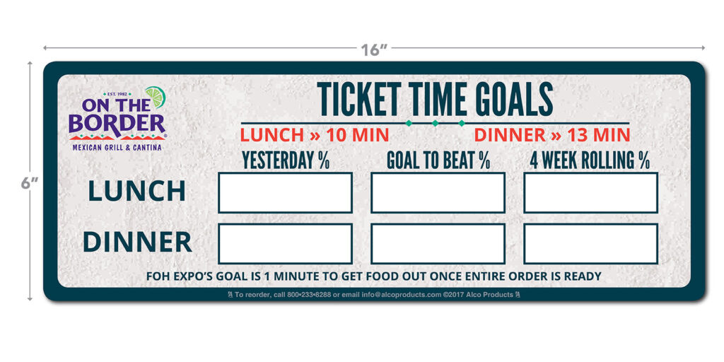 On The Border Ticket Time Goal Sign - Alco Products