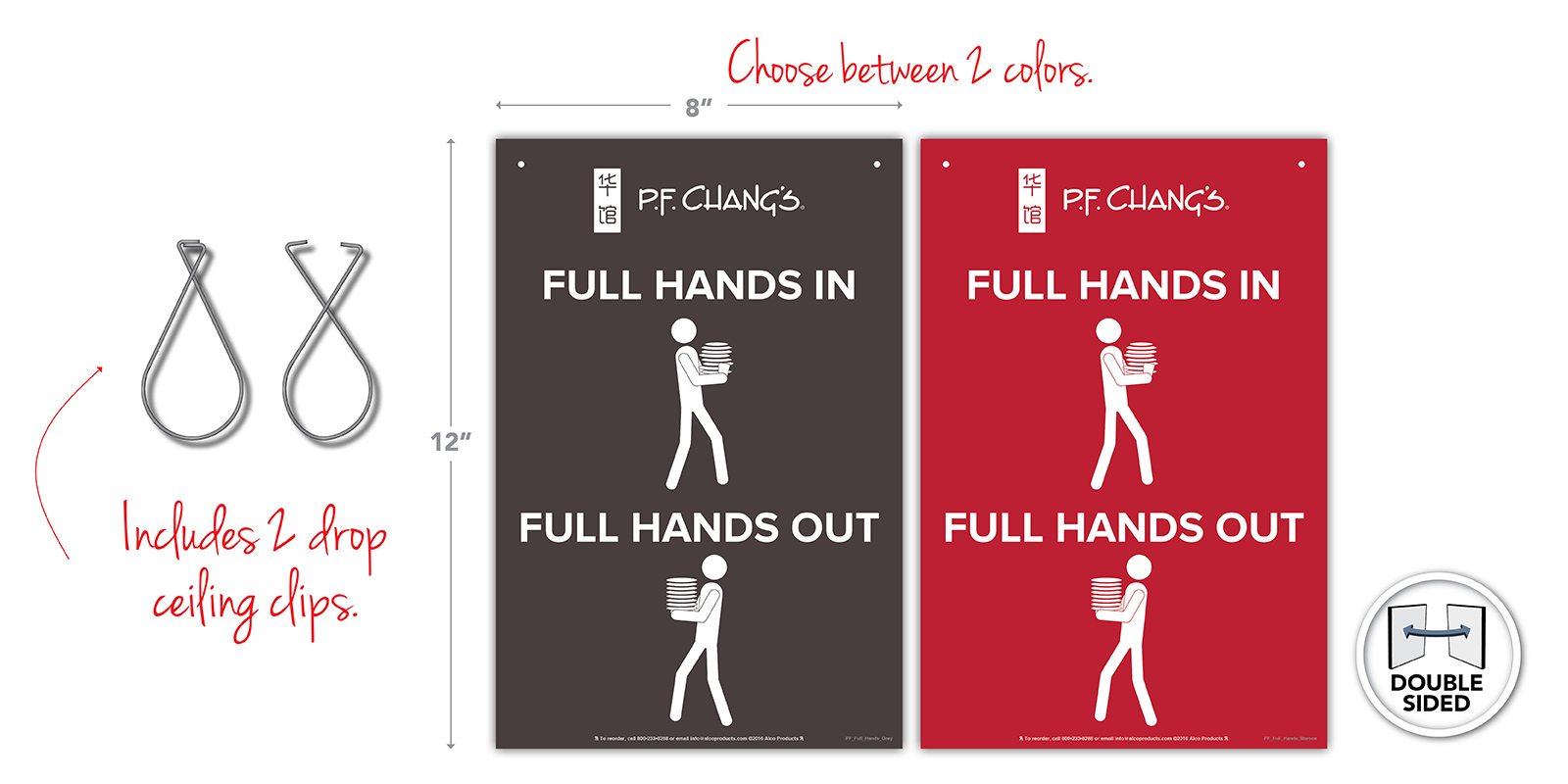 PF Chang's Full Hands In/Out Sign - Alco Products