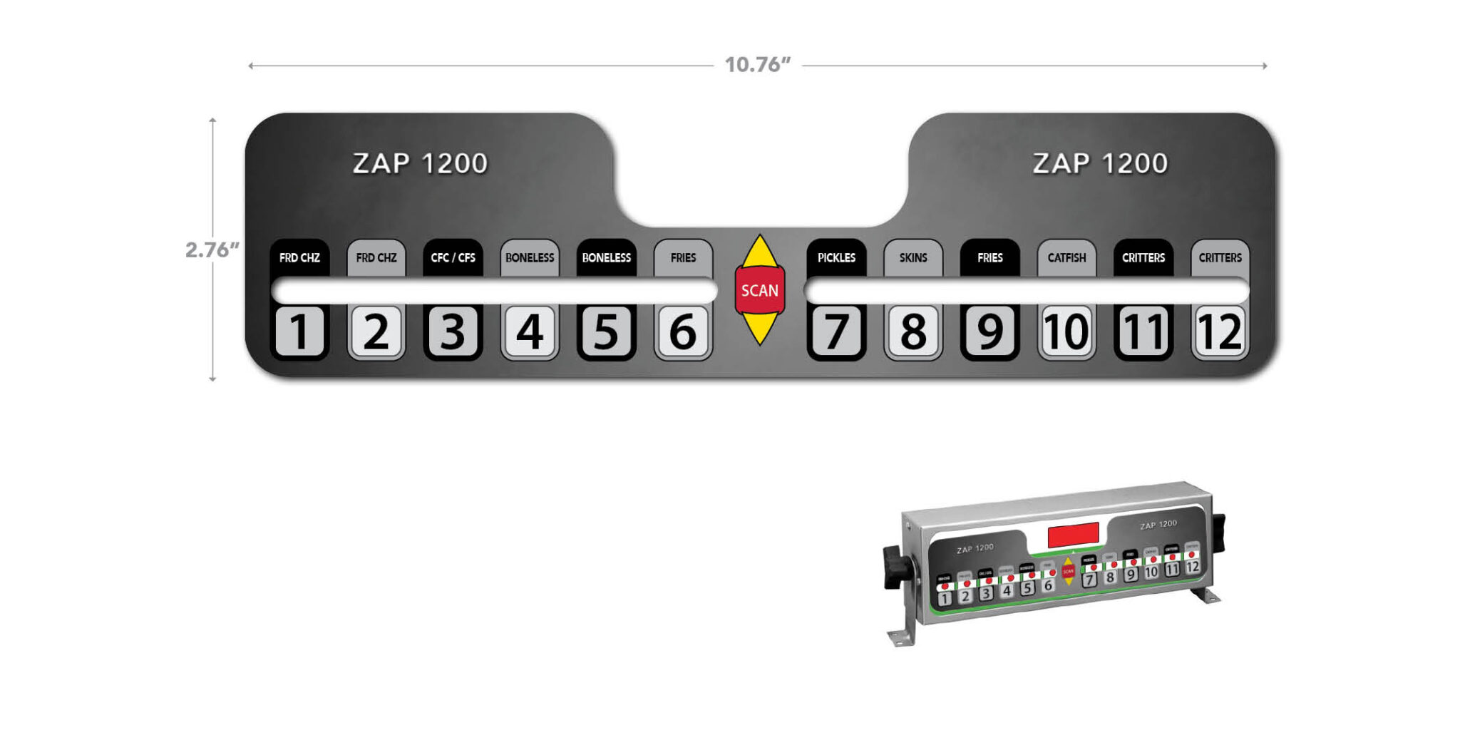 Zap 1200 Timer Faceplate Decal Alco Products